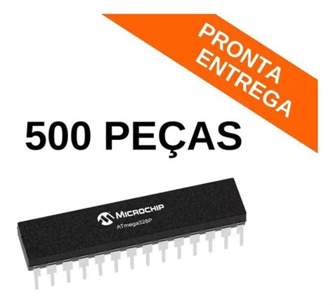 500x Circuito Integrado Atmega328p Pu Pdip 28 Pth Parcelamento Sem Juros