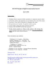 ECE JUNE EXAM Docx Name Babe Number ECE Principles Of Digital Communications