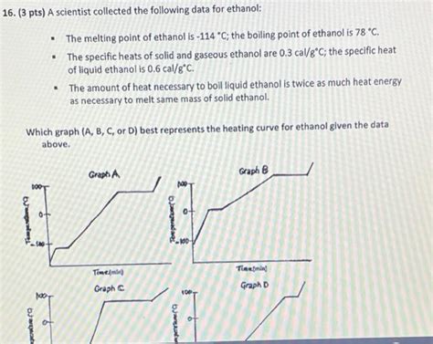 Solved 16 3 Pts A Scientist Collected The Following Data