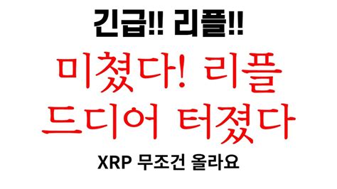 리플 미쳤습니다 미쳤다 리플 드디어 터졌다 대박입니다 Xrp 무조건 올라요 리플 리플코인 리플전망 Youtube