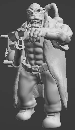 Free Stl File Ork W Flamethrower 🎲 ・template To Download And 3d Print