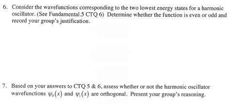 solved 6 consider the wavefunctions corresponding to the