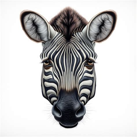 Premium Ai Image Detailed Vector Zebra Head Illustration On White Background