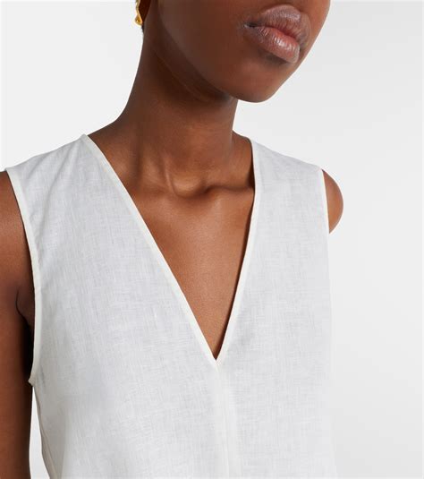 Linen Top In White Asceno Mytheresa
