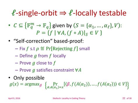 Locality In Coding Theory Ii Ltcs Ppt Download