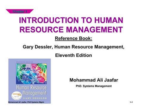 Chp 1 Introduction To Human Resource Management By Mohammad Ali Jaafar Phd Systems Mgmt Ppt