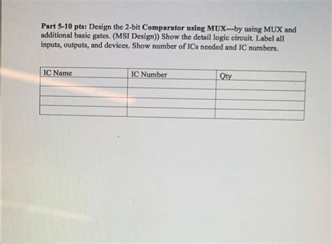 Solved The Objective Is To Design A 2 Bit Comparator To
