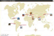 Map Of The 7 Wonders Of The World Locations And Images