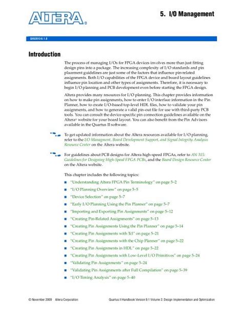 Creating Pin Assignments Using The Pin Planner