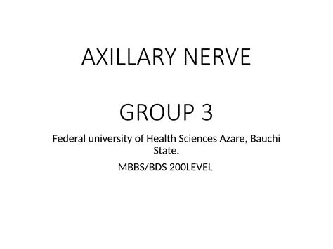 Axillary 3 Axillary Nerve Axillary Nerve Pptx