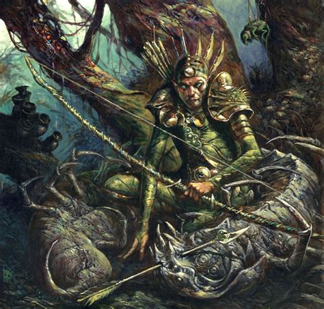 Mtgnexus Thornweald Archer Art By Dave Kendall