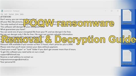 Poqw Ransomware Removal Instructions Decrypt Poqw Files Youtube