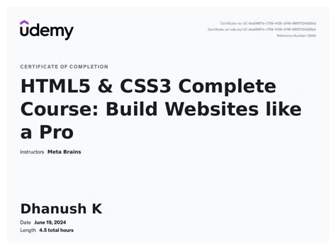 Dhanush K On Linkedin Certification Html5 Css3 Webdevelopment