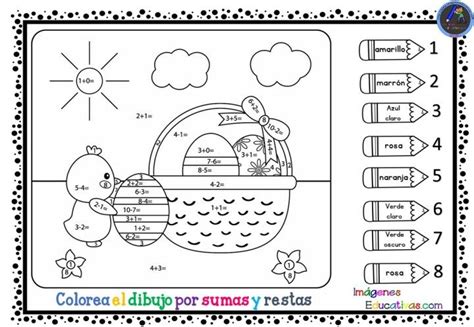 101 Fichas Para Colorear Con Operaciones Matemáticas Imagenes