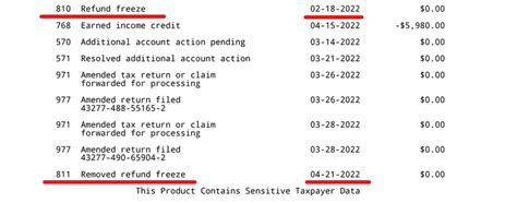 Irs Tax Transcript Code 810 Refund Freeze And What It Means When Followed By Code 811 Aving