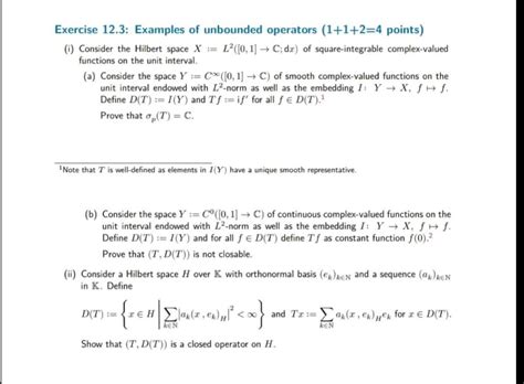 solved exercise 12 3 examples of unbounded operators
