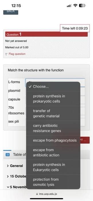 Match The Structure With The Function Chegg