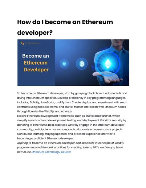 ppt how do i become an ethereum developer 1 powerpoint