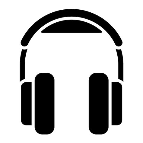 Premium Vector Headphones Glyph Solid Black Illustration