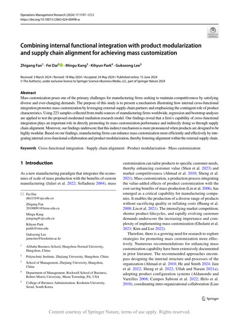Combining Internal Functional Integration With Product Modularization