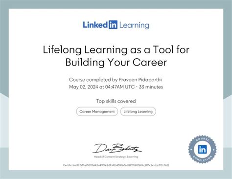 Praveen Pidaparthi On Linkedin Certificate Of Completion
