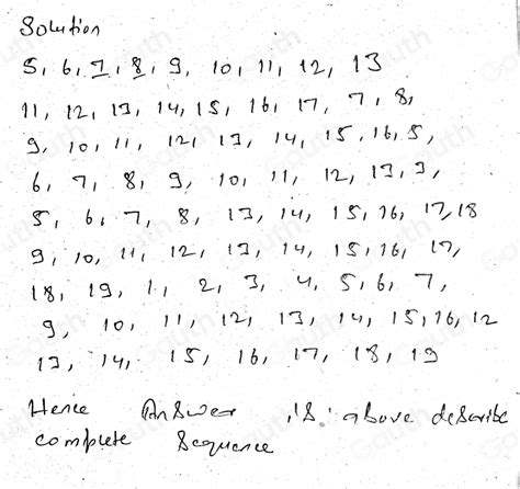 solved complete the sequence below and explain the pattern 5 6