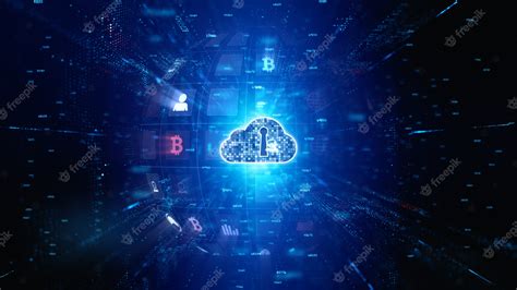 Premium Photo Secure Digital Data Network Digital Cloud Computing Cyber Security Technology