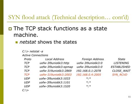 ppt tcp syn flood dos attack experiments in wireless network