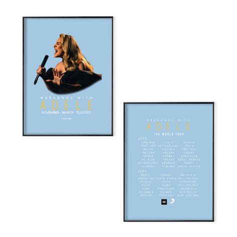 Weekends With Adele The World Tour 2023 2024 Vintage Poster Set Adele