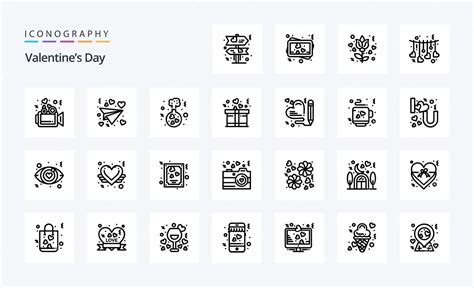 Free Vector 25 Valentines Day Line Icon Pack Vector Icons Illustration