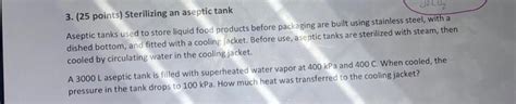 Solved 3 25 Points Sterilizing An Aseptic Tank Aseptic