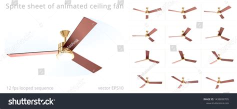 Vektor Stok Animated Ceiling Fan Vector D Model Tanpa Royalti Shutterstock