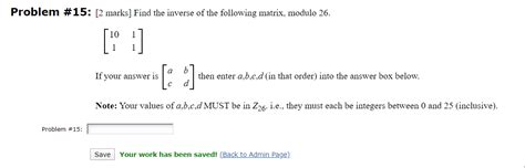 Solved Problem Marks Find The Inverse Of The Chegg