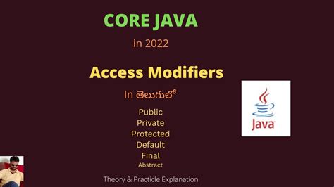 38java Access Modifiers In Telugu Public Private Protected And Default
