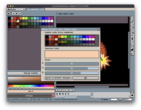 aseprite script amiga ocs ecs color palette mixer by prismatic realms