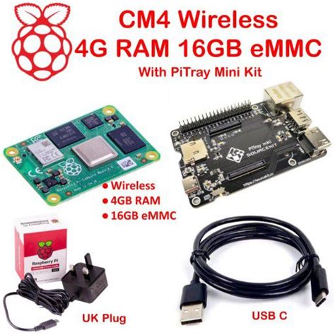 Raspberry Pi Cm4 Wireless 4g Ram 16g Emmc With Pitray Mini Kit