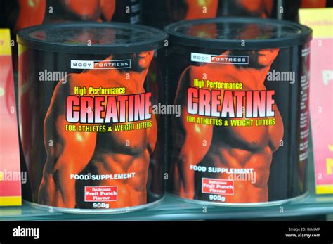 Creatine Bodybuilding Supplement Food Supplement Creatine Stock