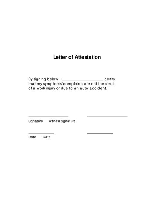 Attestation Form Template We Love Printables