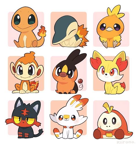 Colorful And Cute Pokemon Characters Vitrail Cardinal Affiche