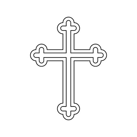 Dibujo para colorear con cruz cristiana para niños Vector Premium