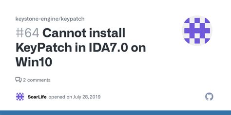 Cannot Install Keypatch In Ida70 On Win10 · Issue 64 · Keystone