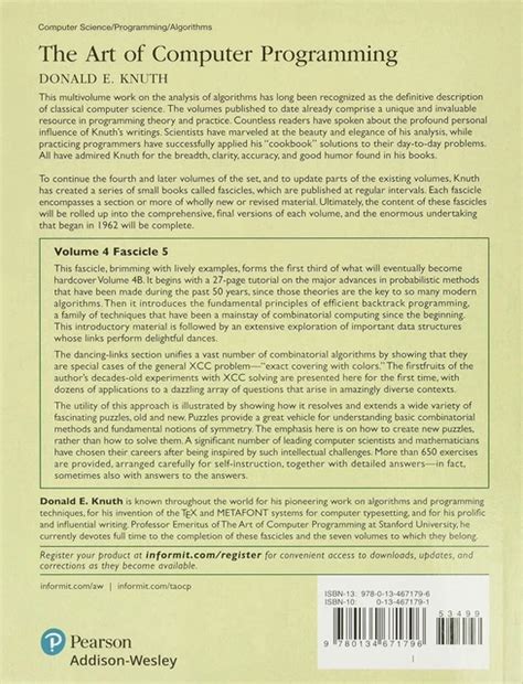 9780134671796 The Art Of Computer Programming Fascicle 5 Matheing Links 4 Eur 3141