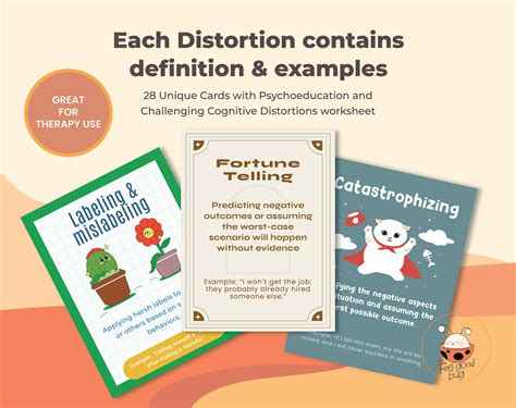 Thinking Error Flash Cards Cognitive Distortion Cards Cbt Thinking Error Cards Dbt Cards