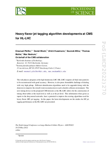 Heavy Flavor Jet Tagging Algorithm Developments At Cms For Hl Lhc