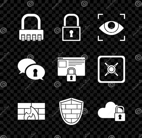 Set Safe Combination Lock Lock Eye Scan Firewall Security Wall Shield With Cyber Brick