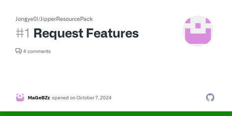 Request Features · Issue 1 · Jongye0l Jipperresourcepack · Github