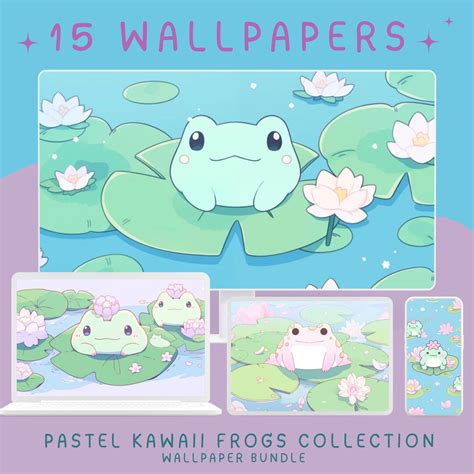 Kawaii Frog Wallpaper Cute Dreamy Pc Screensaver Green Desktop