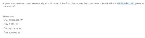 Solved A Point Source Emits Sound Isotropically At A Chegg