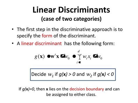 Ppt Linear Discriminant Functions In Pattern Recognition Generative