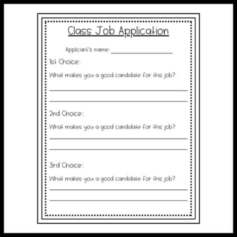 Classroom Job Application By Ms C In Second Tpt